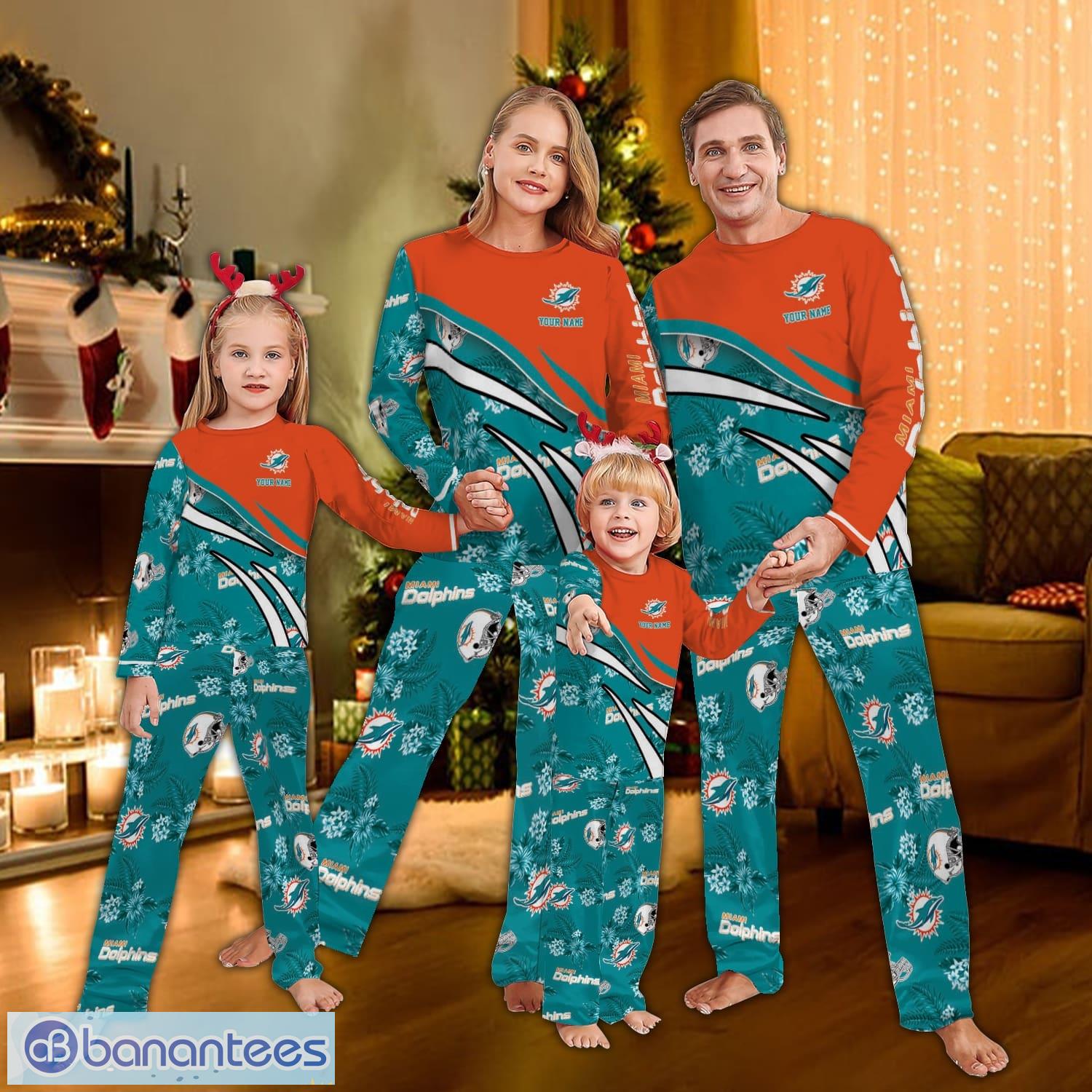 Limited Miami Dolphins Logo Team Family Pajamas Set - Banantees