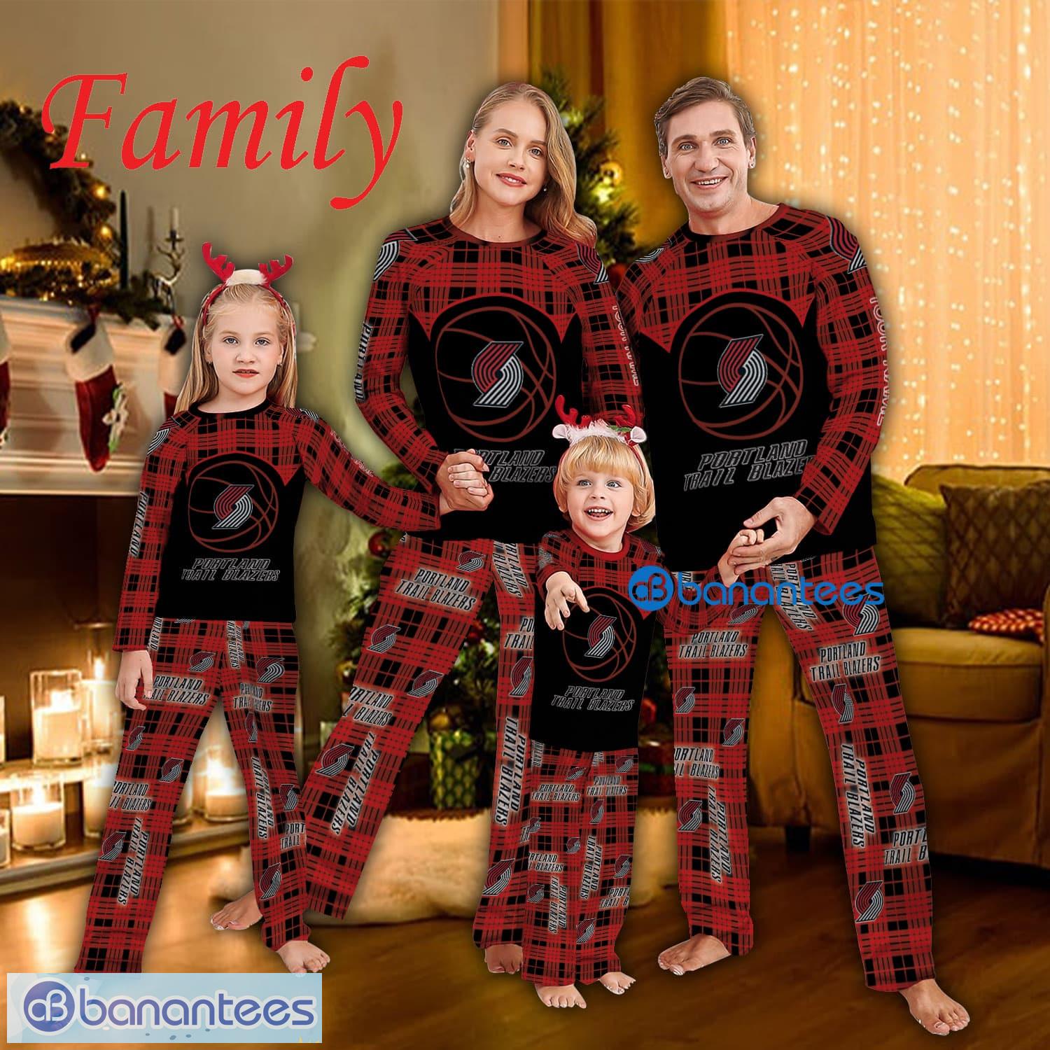 Logo Team Family Pajamas Set NBA Portland Trail Blazers Caro For Fans ...