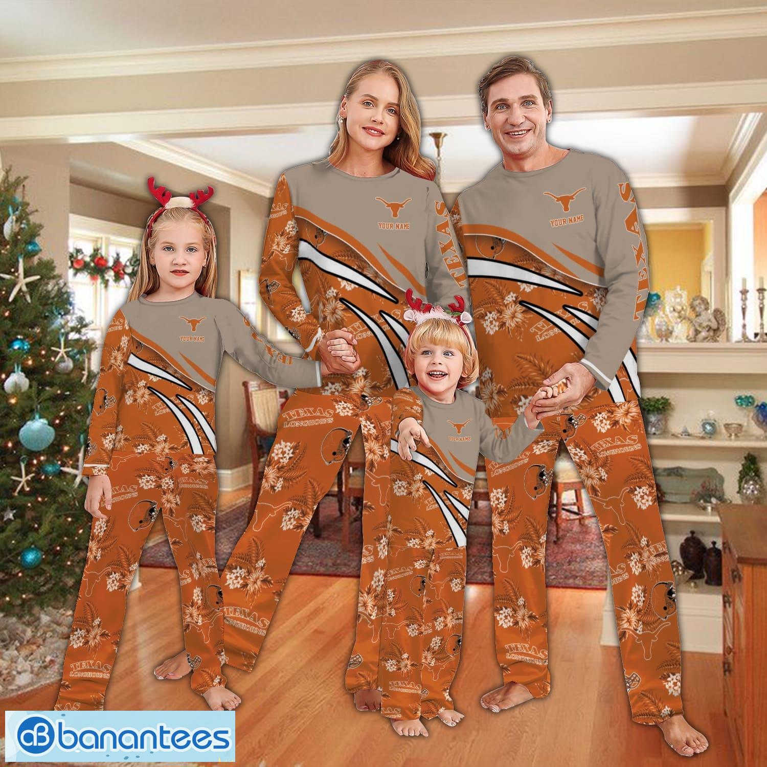 New Design Texas Longhorns Logo Team Pajamas Set Men Women Children ...