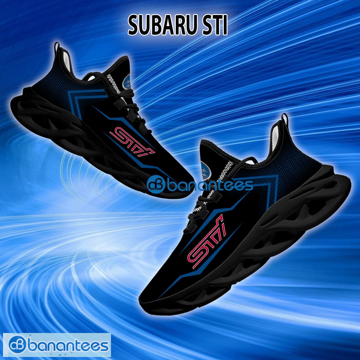 subaru STI Car Racing Running Sneaker Black Logo Max Soul Shoes - Banantees