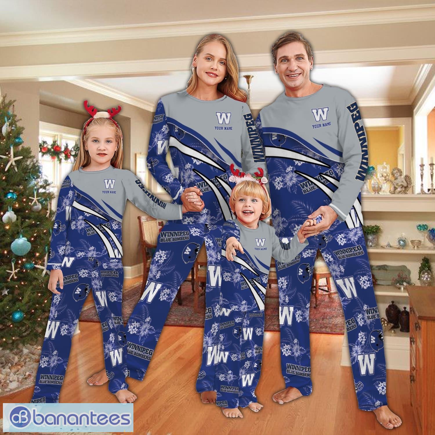 Winnipeg Blue Bombers Logo Team Family Pajamas Set - Banantees