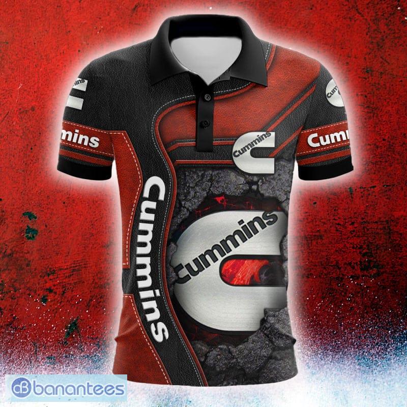 Car Racing Cummins Logo Hidden Truck Leather Pattern 3D Polo Shirt For ...