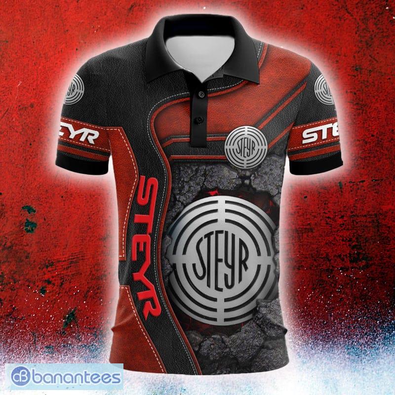 Car Racing Steyr Logo Hidden Truck Leather Pattern 3D Polo Car Shirt ...