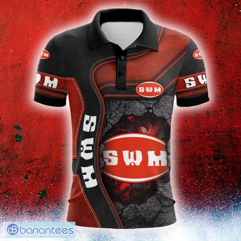 Car Racing SWM Logo Hidden Truck Leather Pattern Polo Car AOP - Banantees