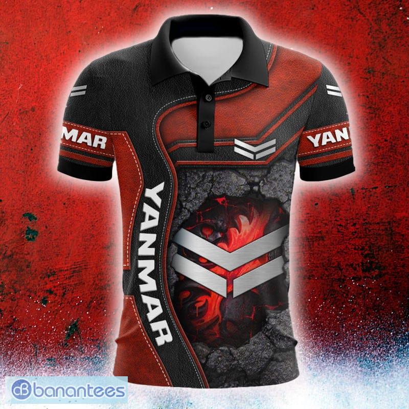 Car Racing Yanmar Logo Hidden Truck Leather Pattern 3D Polo Car Shirt ...