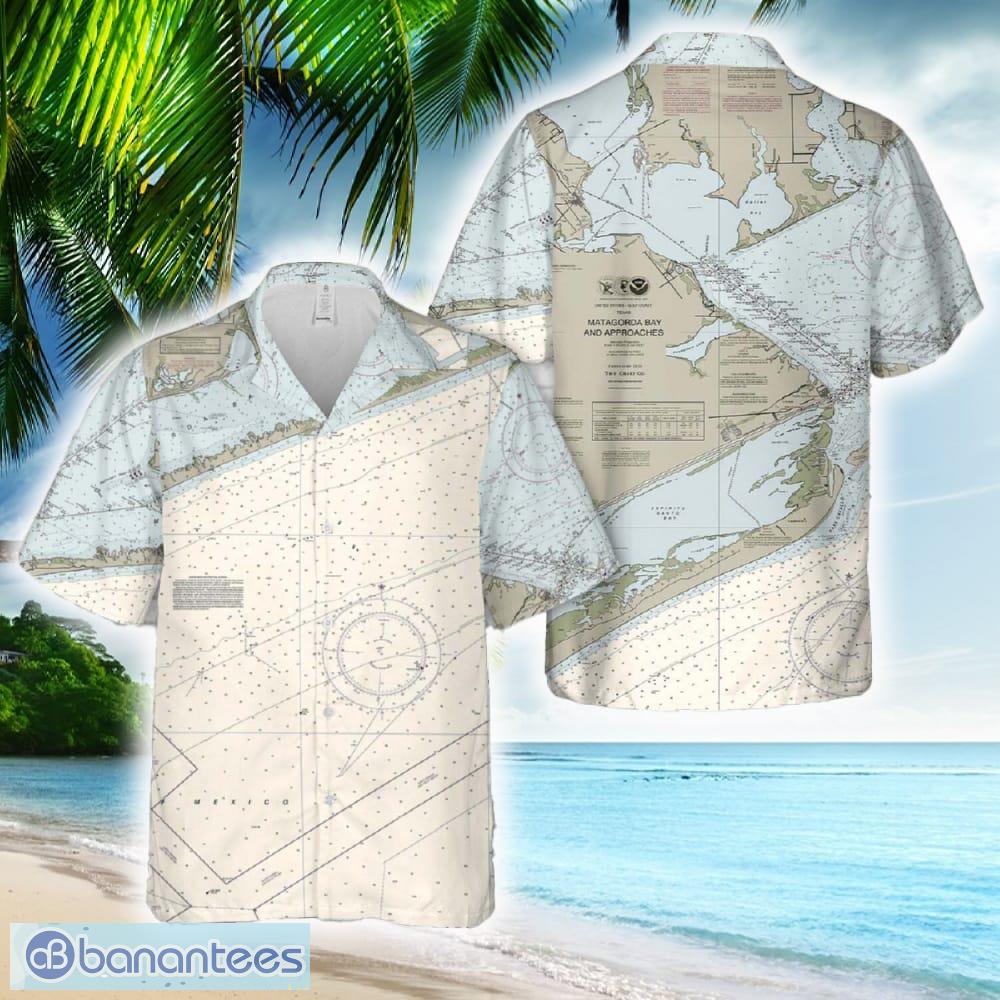 Matagorda Bay And Approaches Nautical Chart Hawaiian Shirt - Banantees