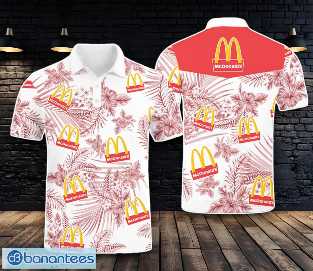 Mcdonald's 3D Polo Shirt Flower And Leaf Pattern For Men Women - Banantees
