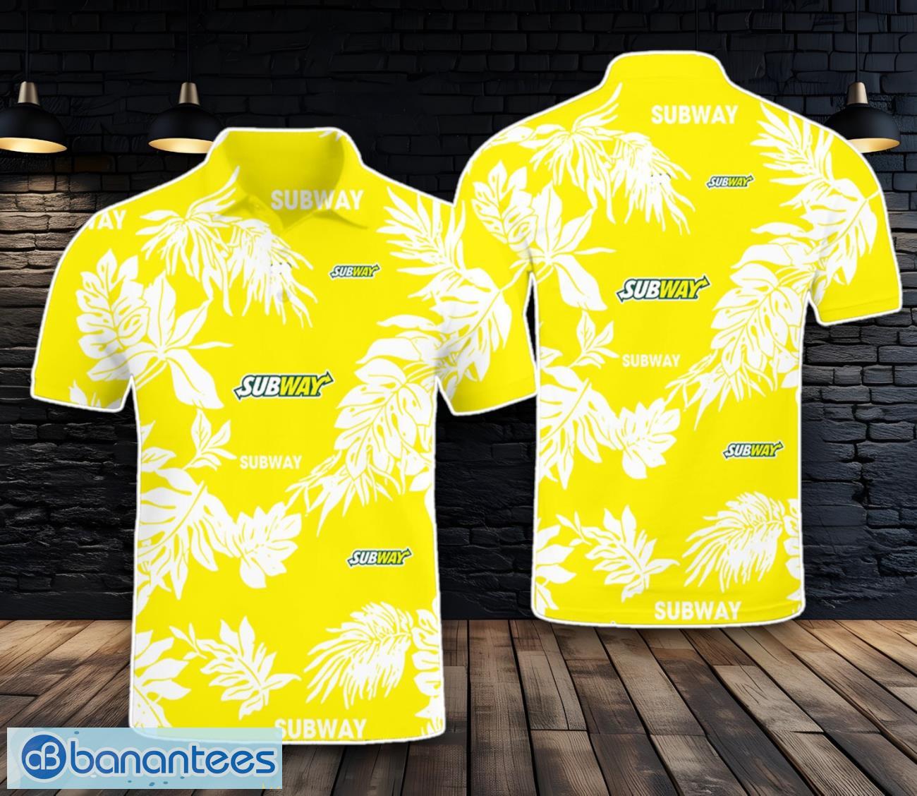 Subway 3D Polo Shirt Leaves Pattern For Men Women - Banantees