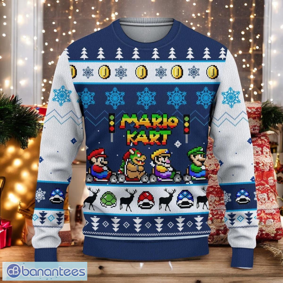 Christmas Mario Kart Ugly Sweater Super Mario Bros Sweater Funny ...