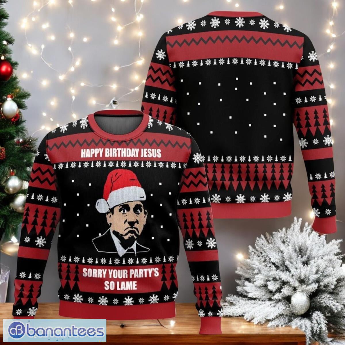 The Office Sorry You Party So Lame Ugly Sweater Michael Scott Christmas ...