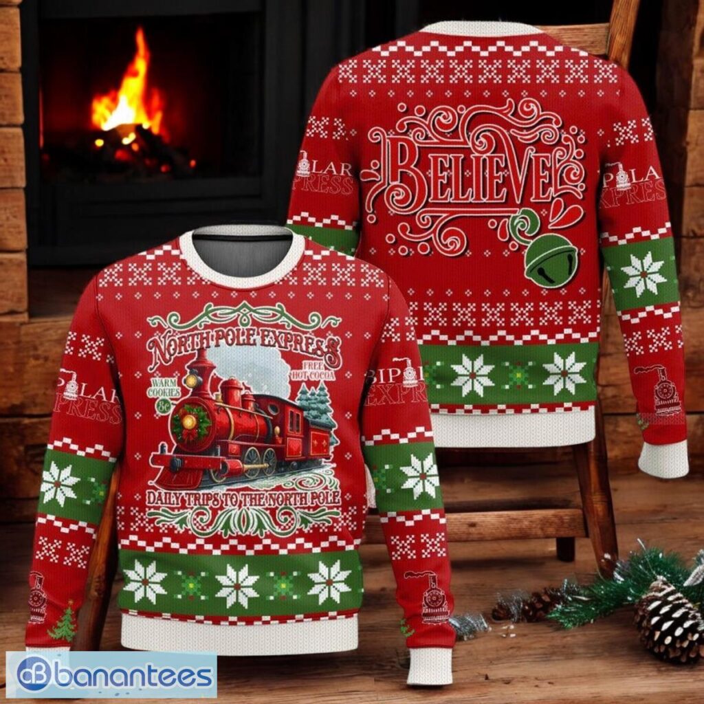 The Polar Express Ugly Christmas Sweater North Pole Express Xmas ...