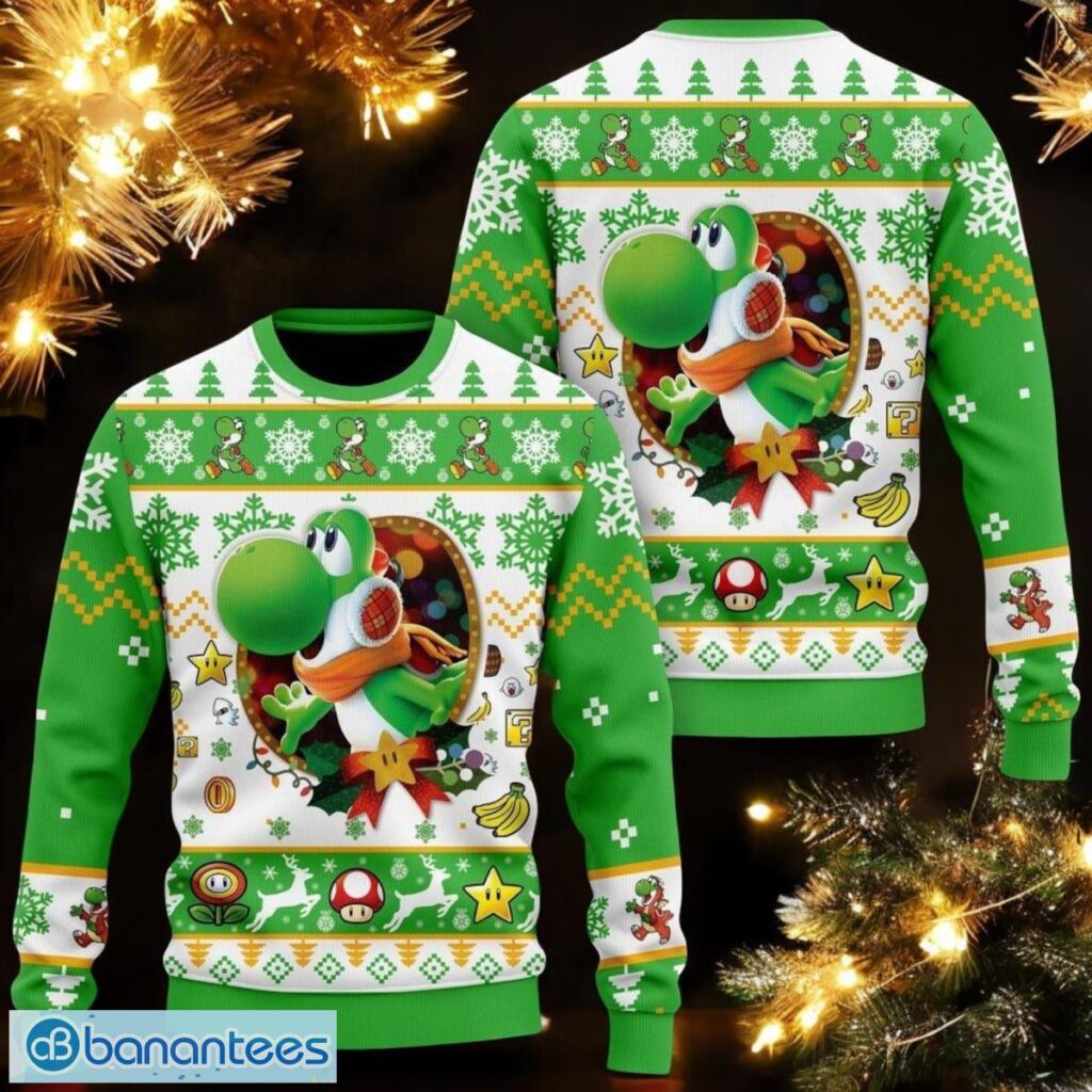 Yoshi Super Mario Christmas Ugly Sweater Super Mario Bros Christmas ...